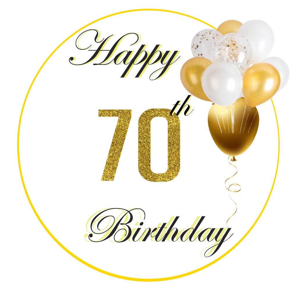 Happy 70th Birthday Golden eCard | Ozami : Birthday, Anniversary Online ...