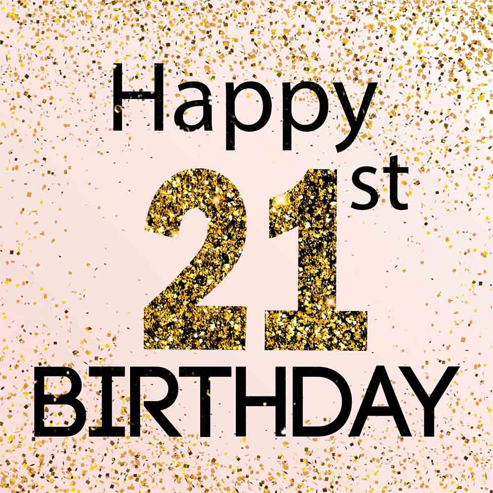 Happy 21st Birthday Gold eCard | Ozami : Birthday, Anniversary Online ...