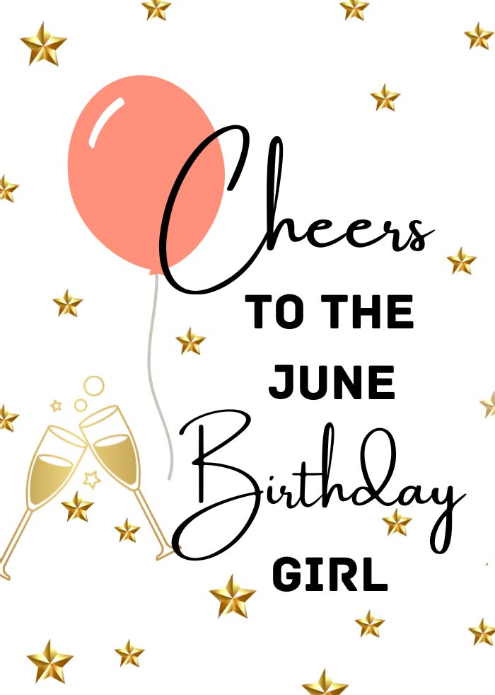 Cheers to the June birthday girl eCard | Ozami : Birthday, Anniversary ...